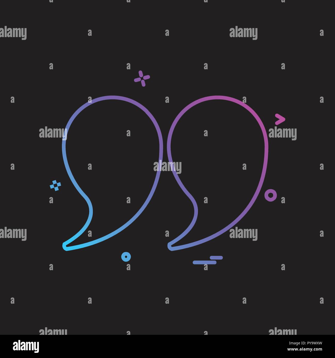 Double quotes icon design vector Stock Vector Image & Art - Alamy