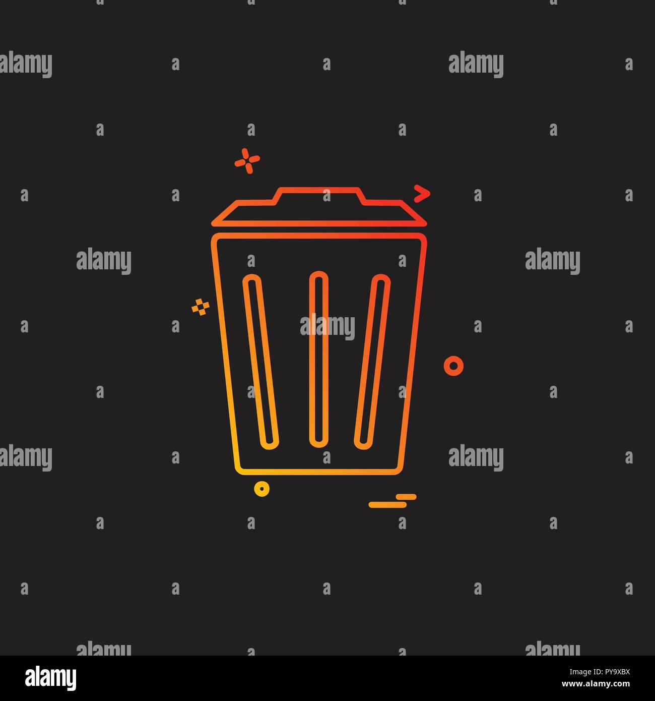 Trash icon design vector Stock Vector Image & Art - Alamy