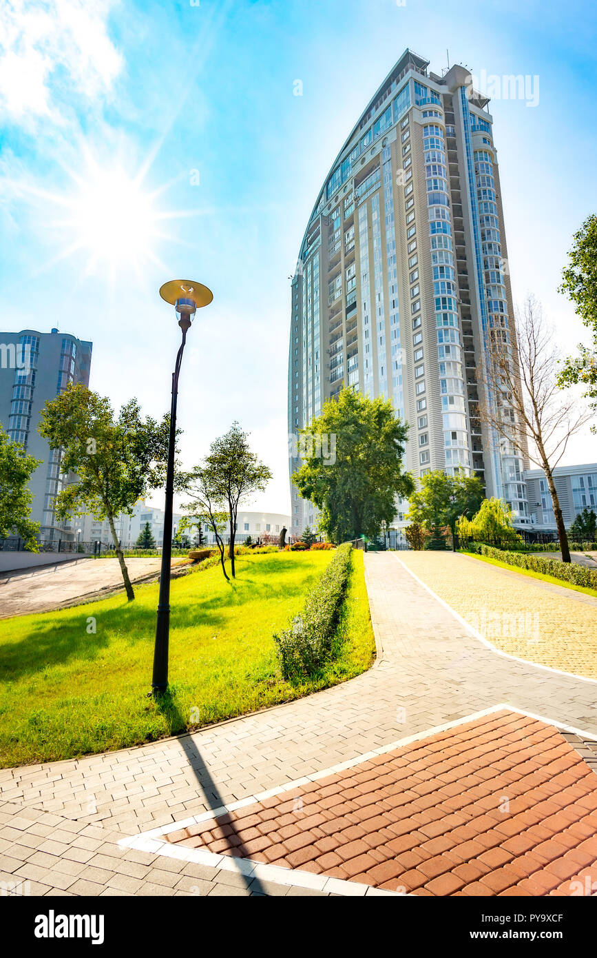 Kiev / Ukraine - October 2, 2018 - Modern buildings in the obolon ...