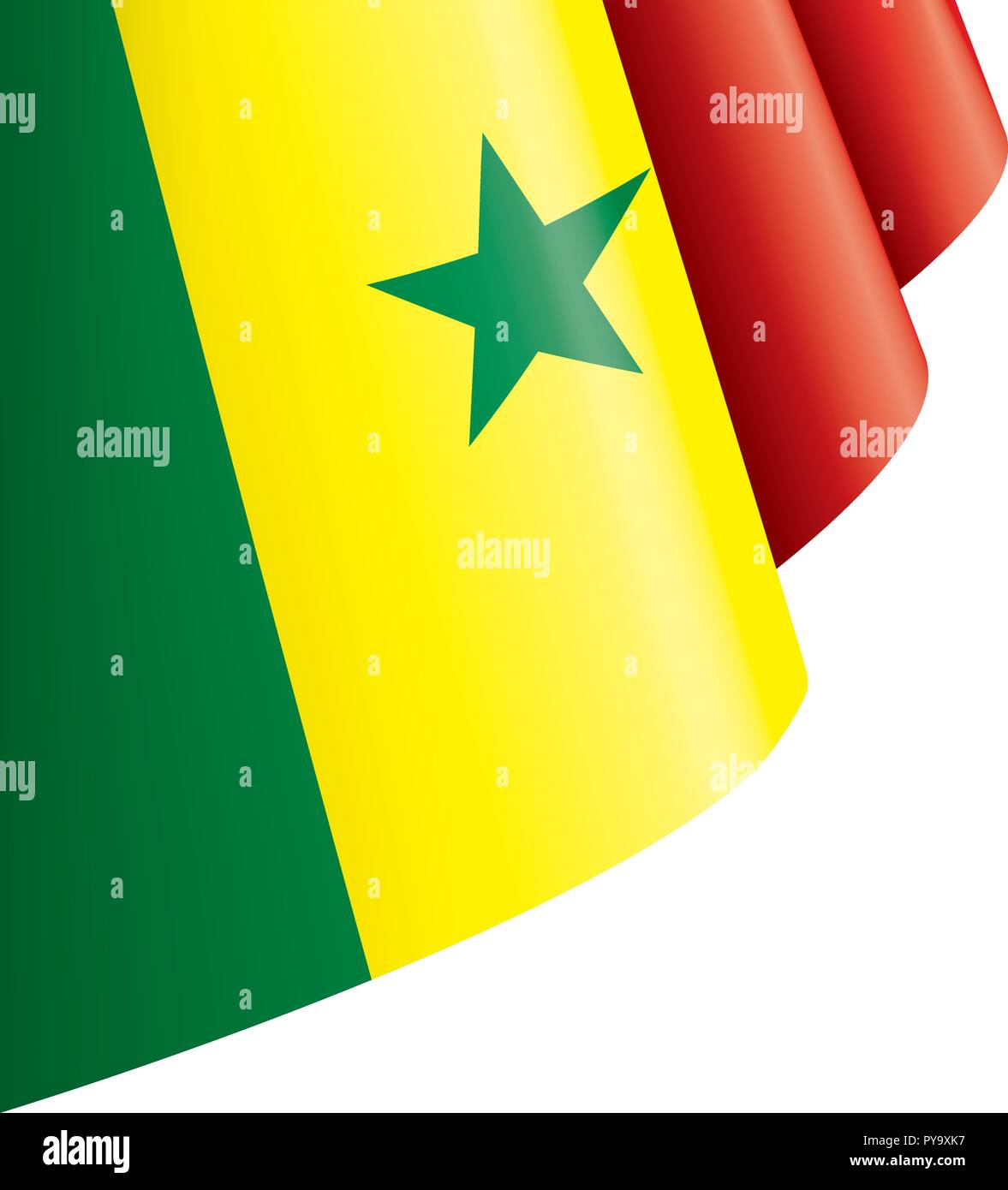 Senegal flag, vector illustration on a white background Stock Vector ...