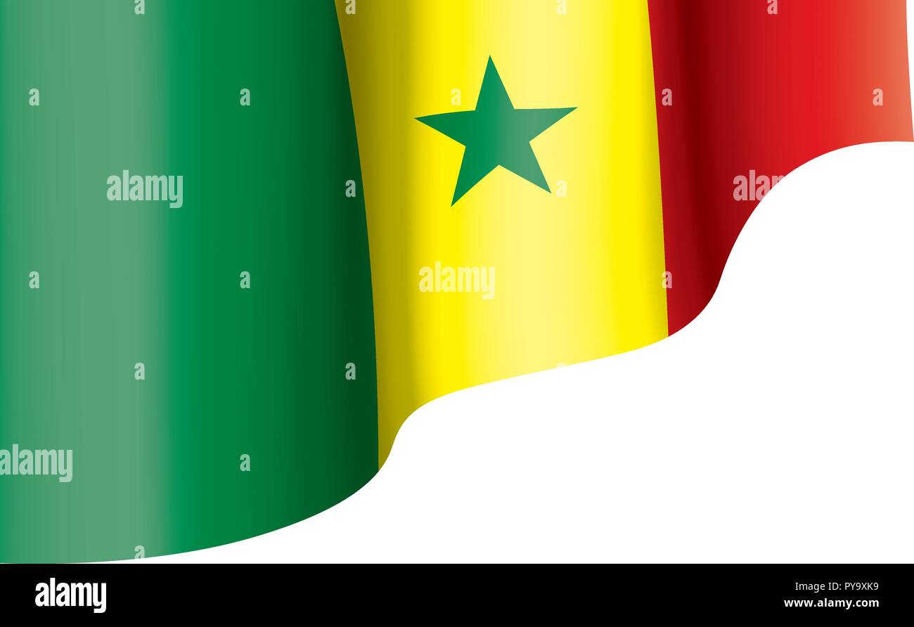Senegal flag, vector illustration on a white background Stock Vector ...