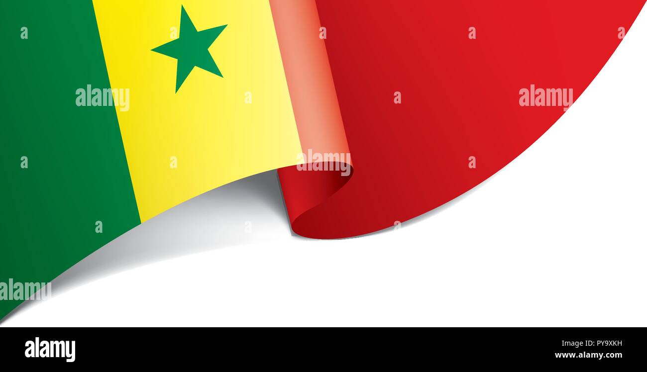 Senegal flag, vector illustration on a white background Stock Vector ...