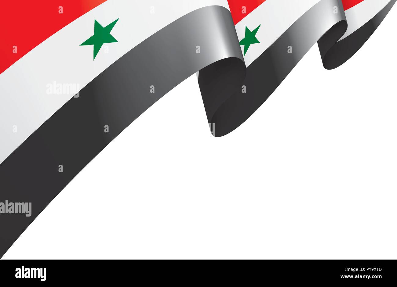Syria ribbon waving flag hi-res stock photography and images - Alamy
