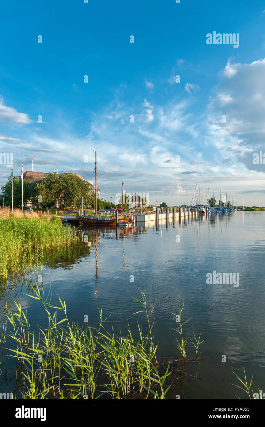 Bulwark with hotel Solthus at Lake at the canal Baaber Bek, Sellin ...