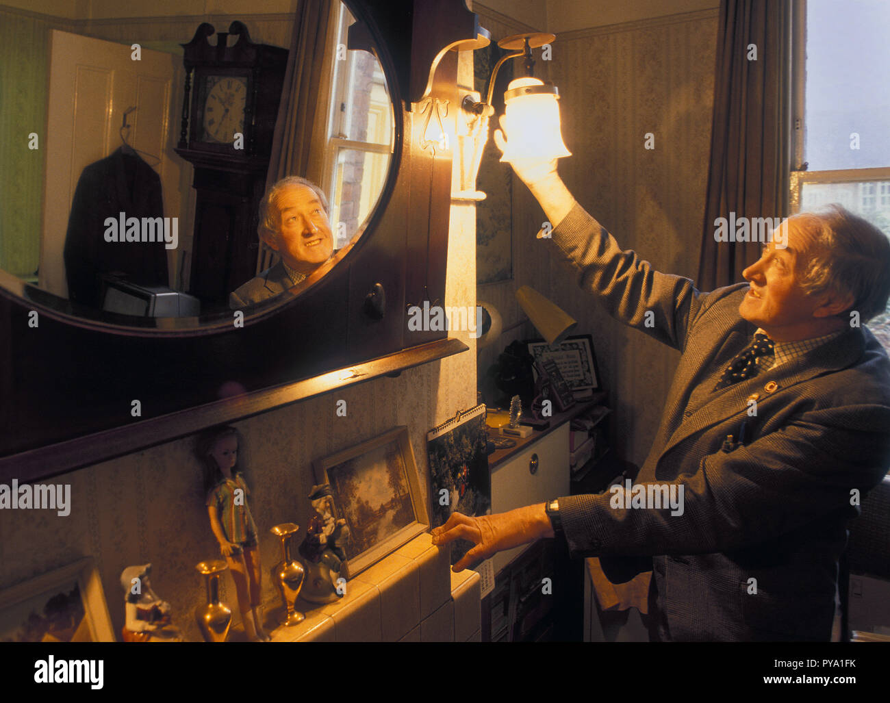 Canoeist Donald Bean MBE in the living room of his terraced house home ...