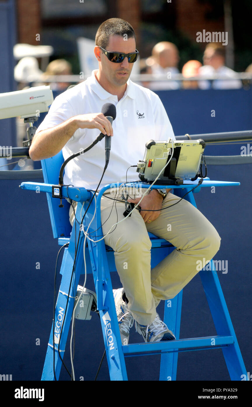 Umpire at the Aegon Tennis Championships, Queens Club, London, June10th ...