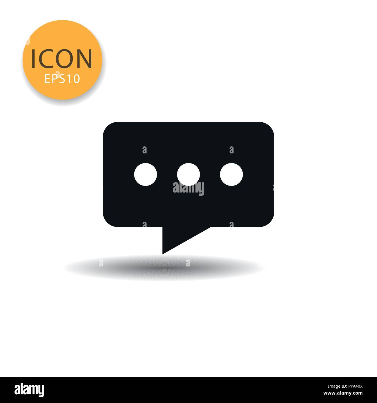 Speech bubble icon flat style in black color vector illustration on ...