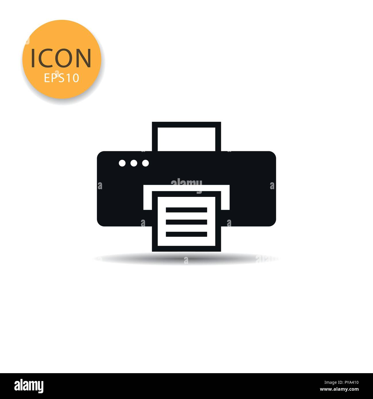 Printer icon flat style in black color vector illustration on white ...