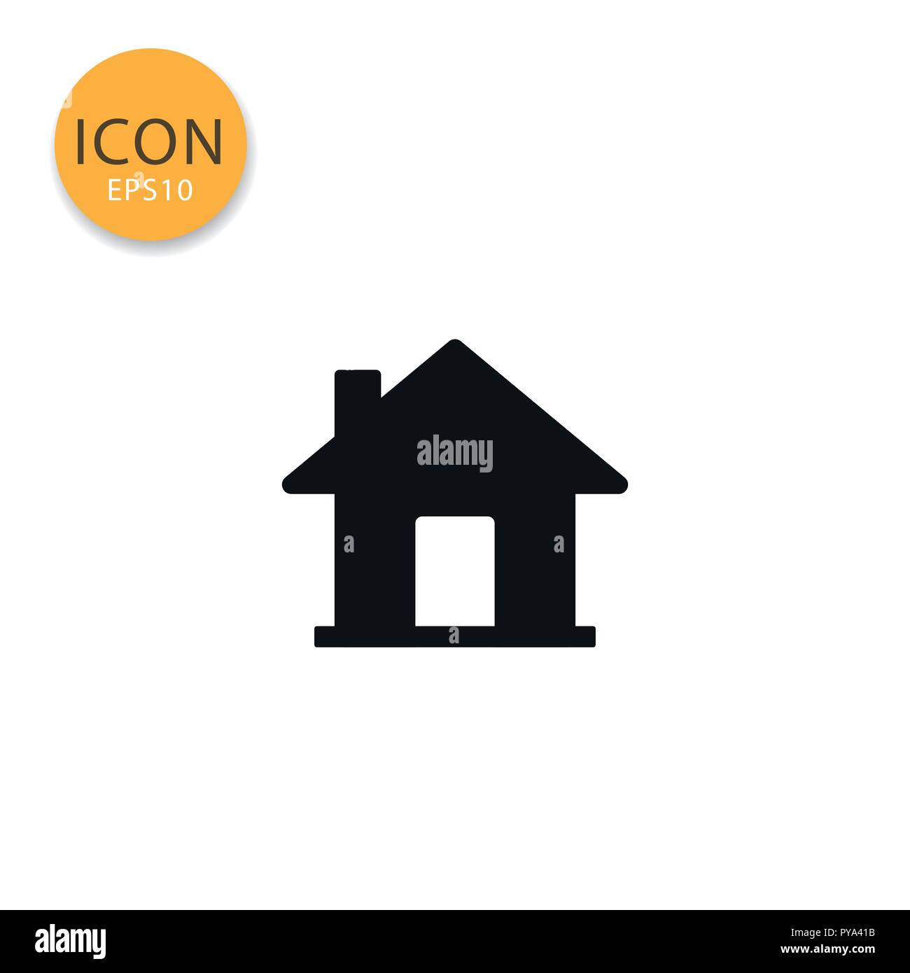 House or home icon flat style in black color vector illustration on ...