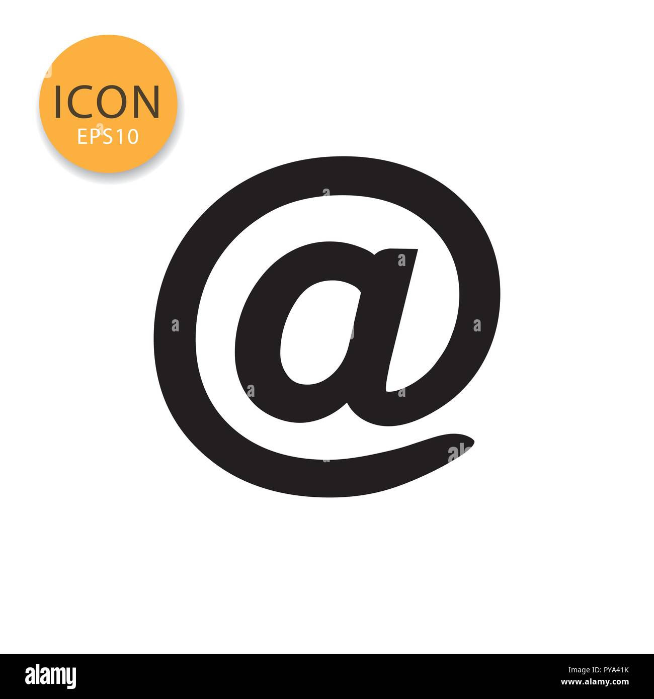 Simple at sign mail icon or symbol for web on white background Stock ...