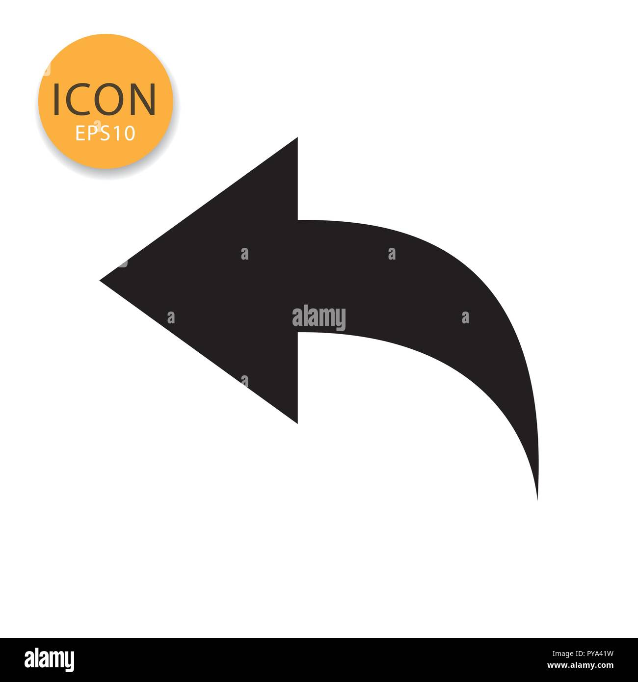 Simple back arrow icon or symbol for web on white background Stock ...