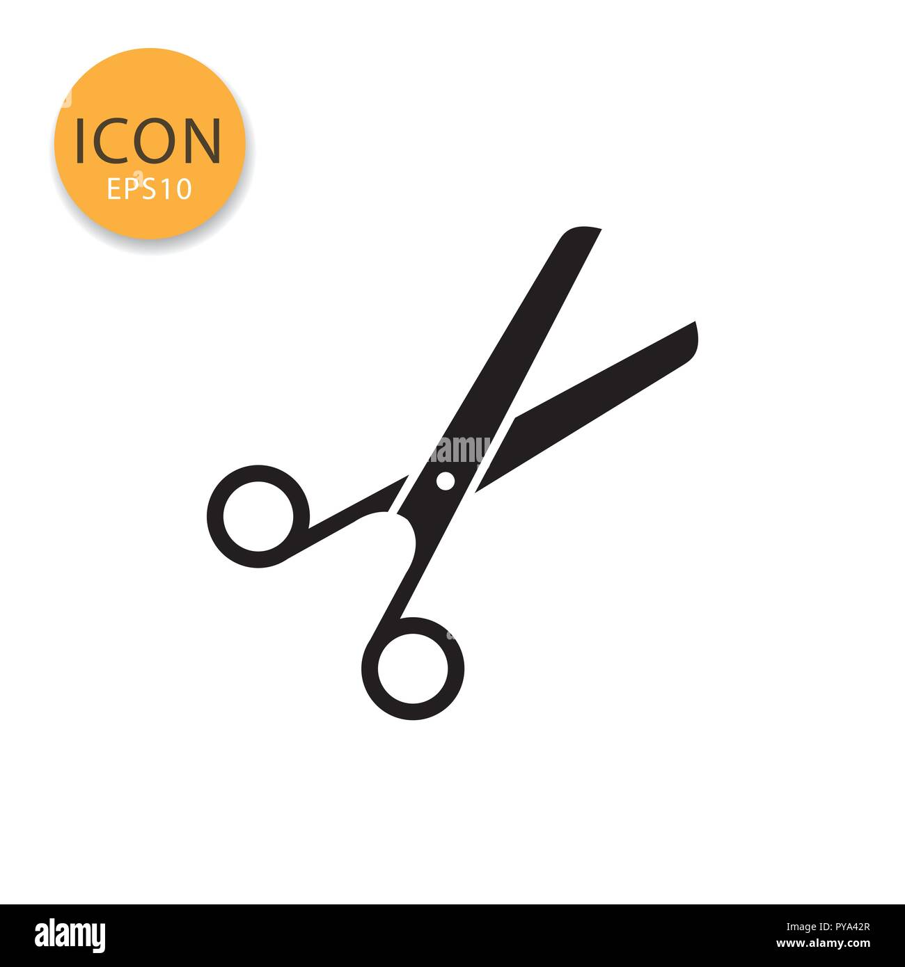 Scissors icon flat style in black color vector illustration on white ...