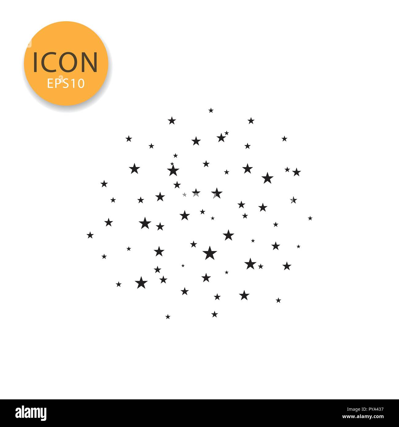 Stars sky icon flat style in black color vector illustration on white ...