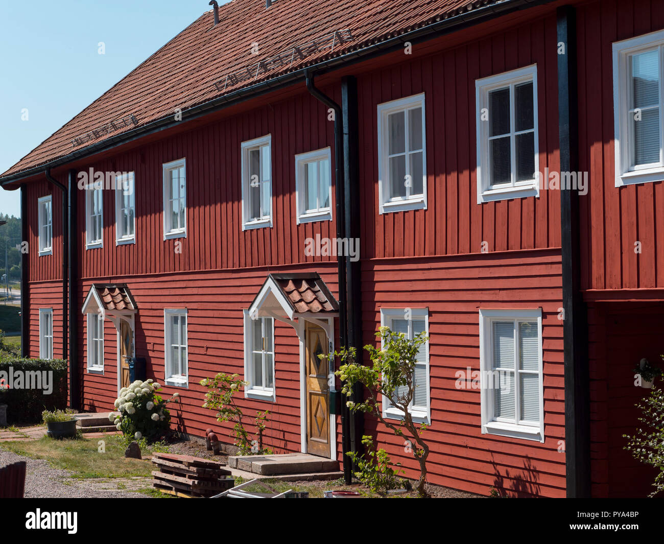 a Swedish house in traditional colors Stock Photo - Alamy