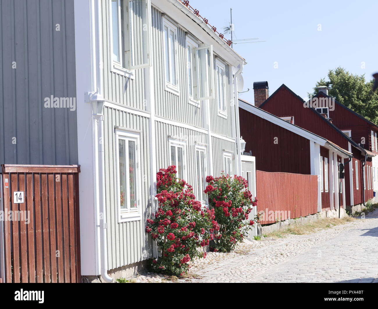 a Swedish house in traditional colors Stock Photo - Alamy