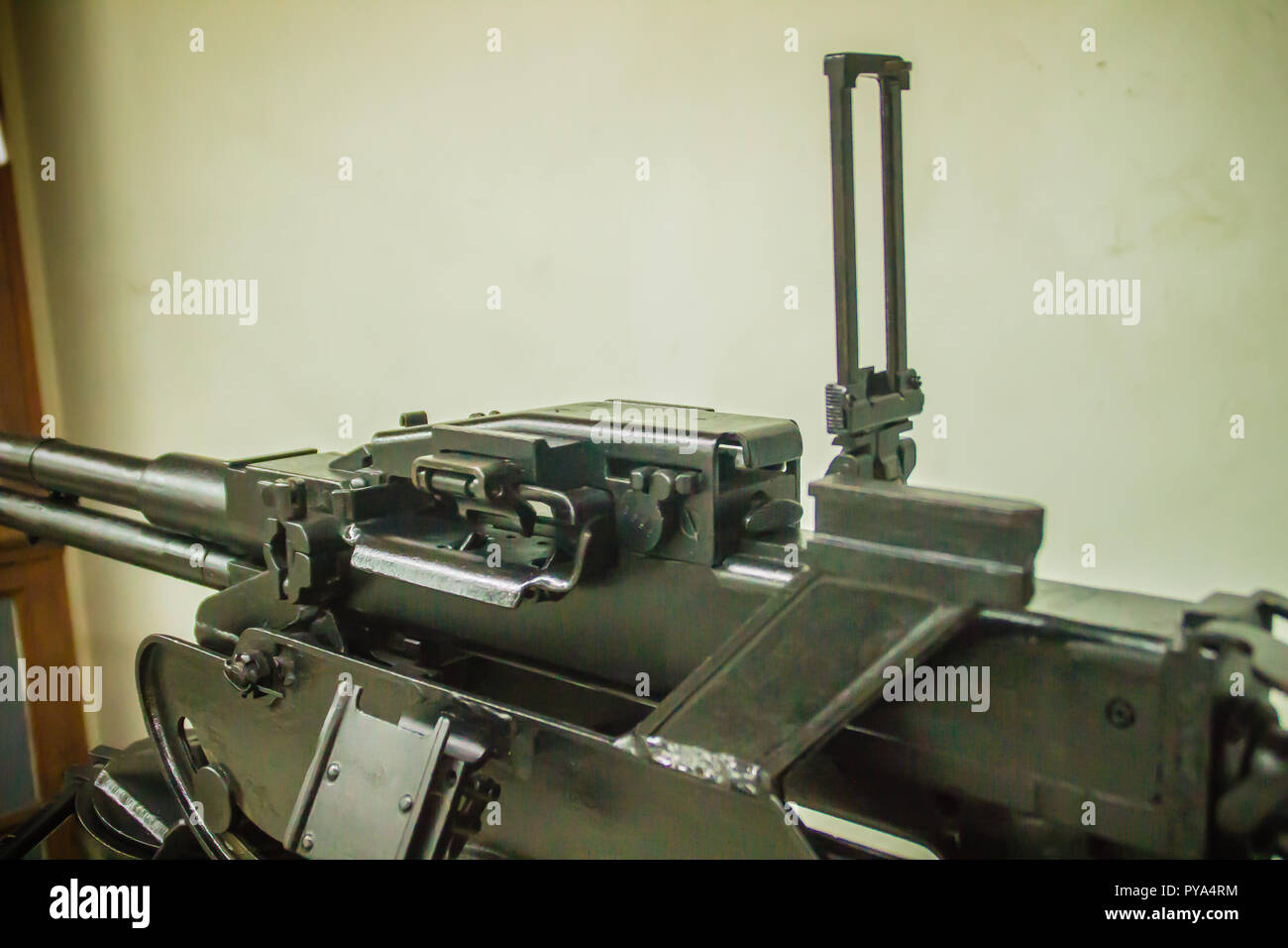 Old SG machine gun in the public museum. SG machine gun was a Soviet ...