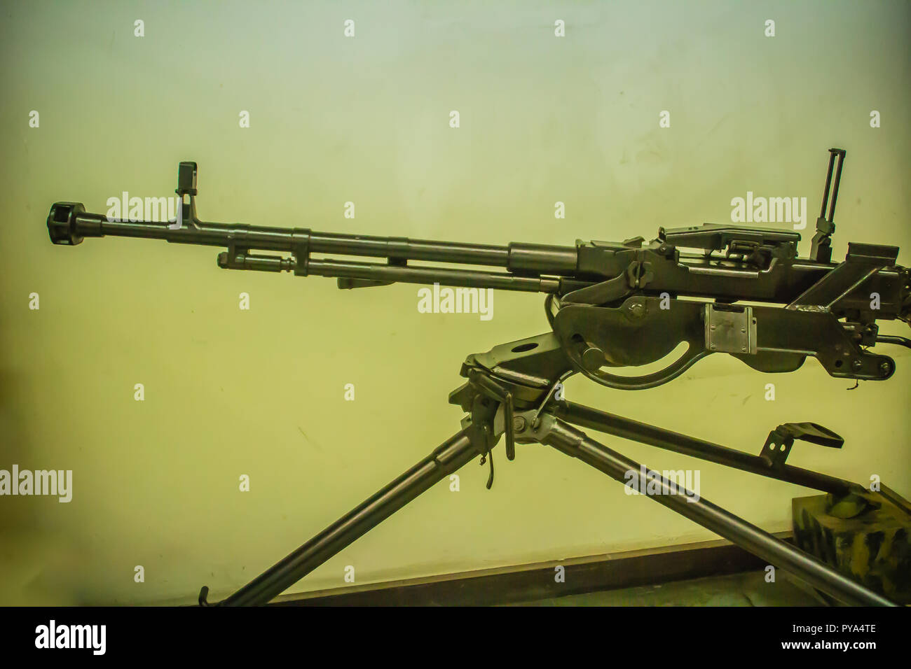 Old SG machine gun in the public museum. SG machine gun was a Soviet ...