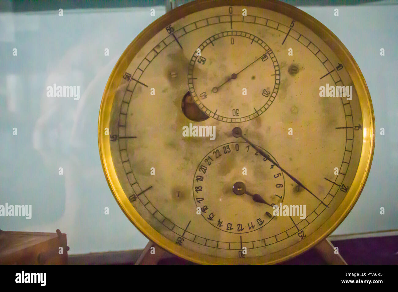 Vintage old marine chronometer, a timepiece that is precise and ...