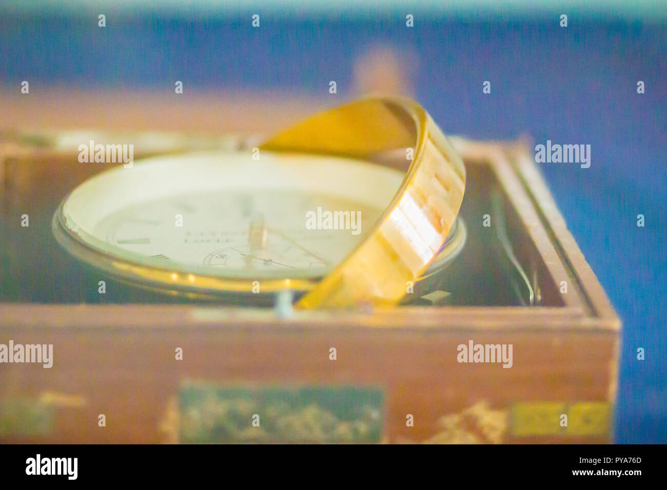 Vintage old marine chronometer, a timepiece that is precise and ...