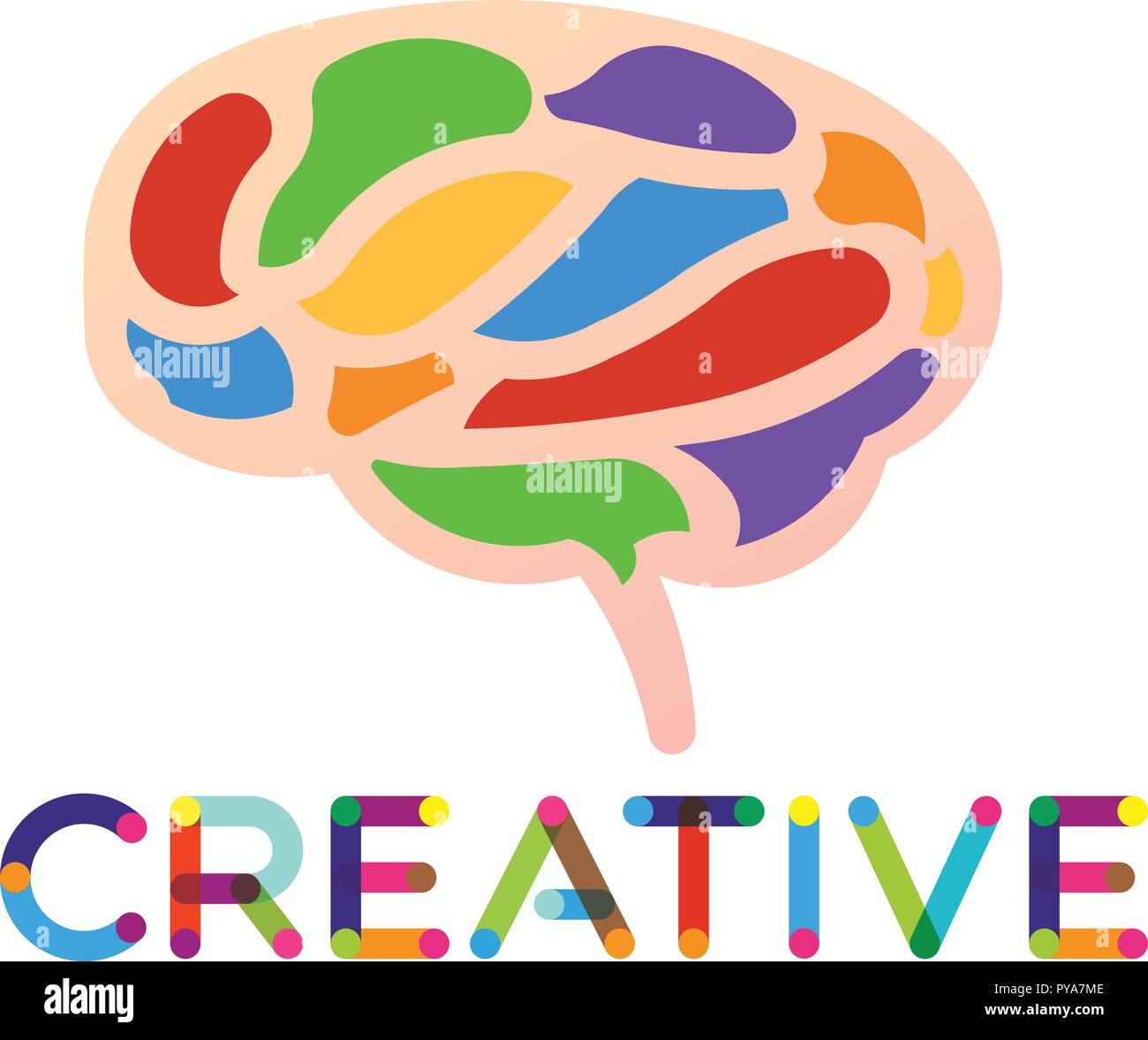 Brain power logo set Stock Vector Images - Alamy