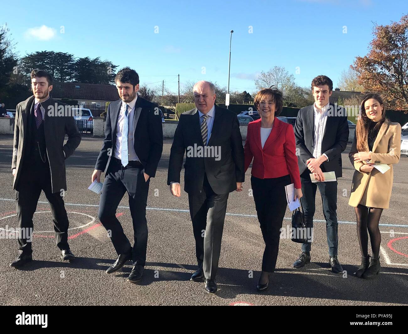 Candidate Gavin Duffy arrives at his local polling station with his ...