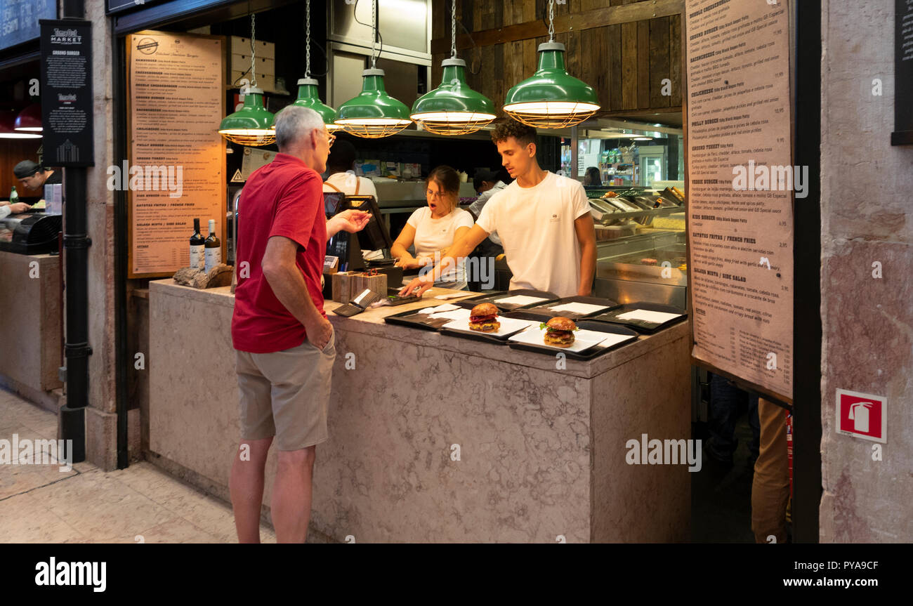 Time Out Market Lisboa, a food hall located in the Mercado da Ribeira ...