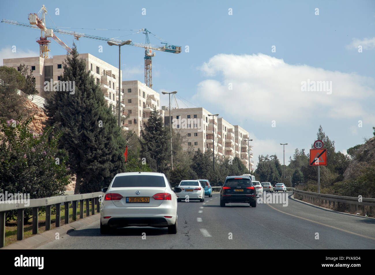 Homes along Highway 1 in Jerusalem, Israel Stock Photo - Alamy