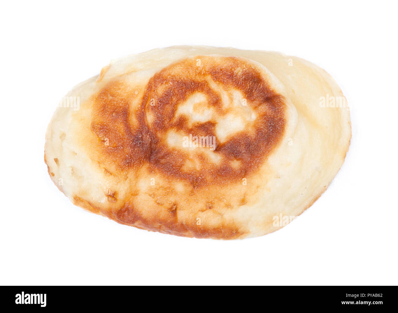 Single plain pancake isolated on a white background Stock Photo - Alamy