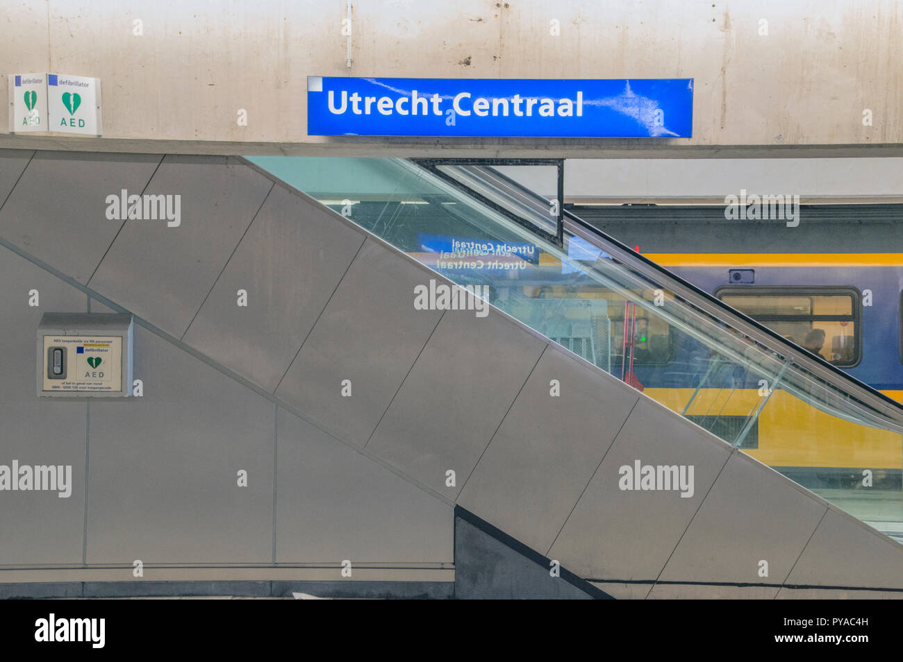 Elevator And Name Sign At Utrecht Station The Netherlands 2018 Stock ...