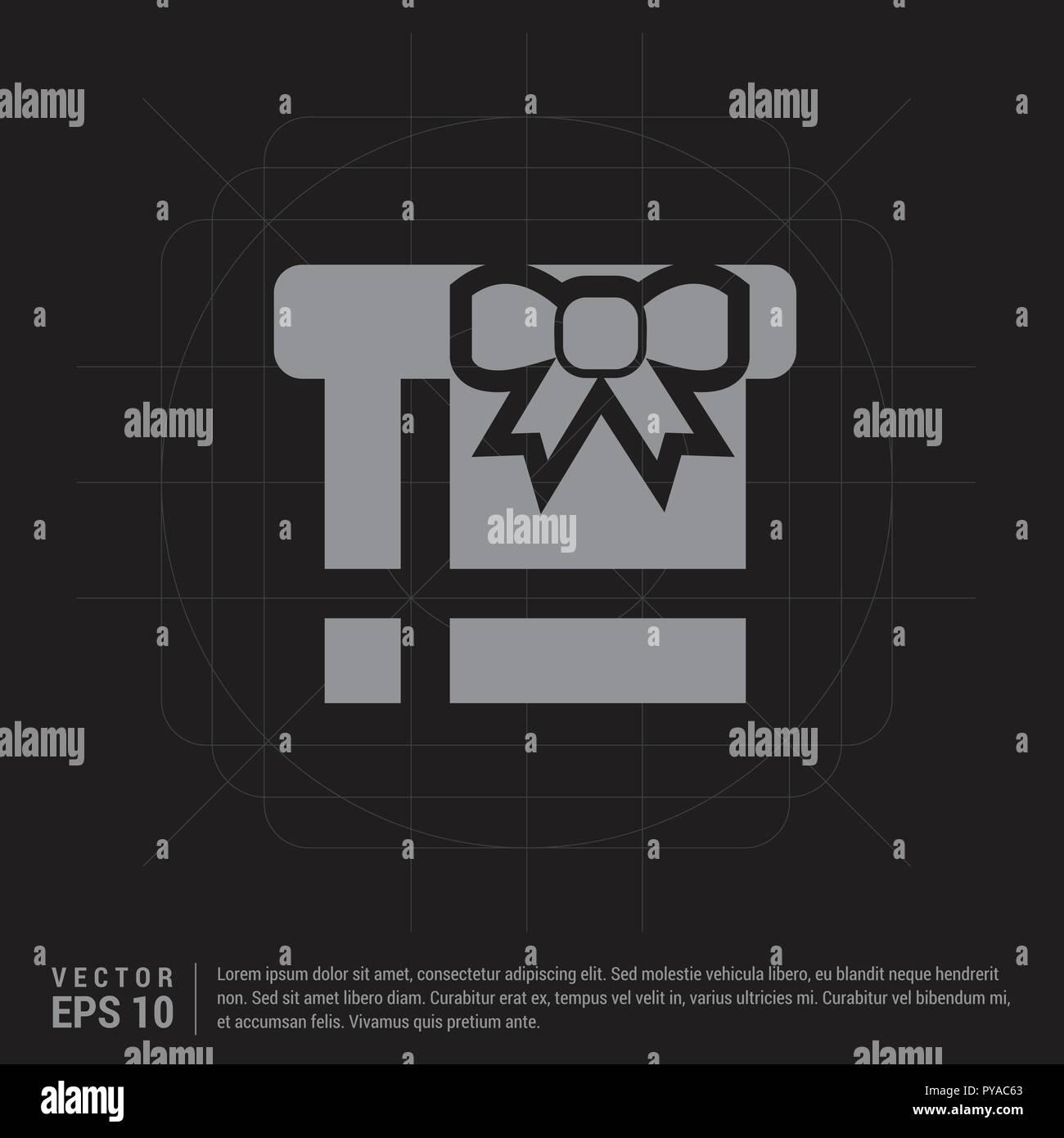 Christmas Gift Box Icon - Black Creative Background - Free vector icon ...