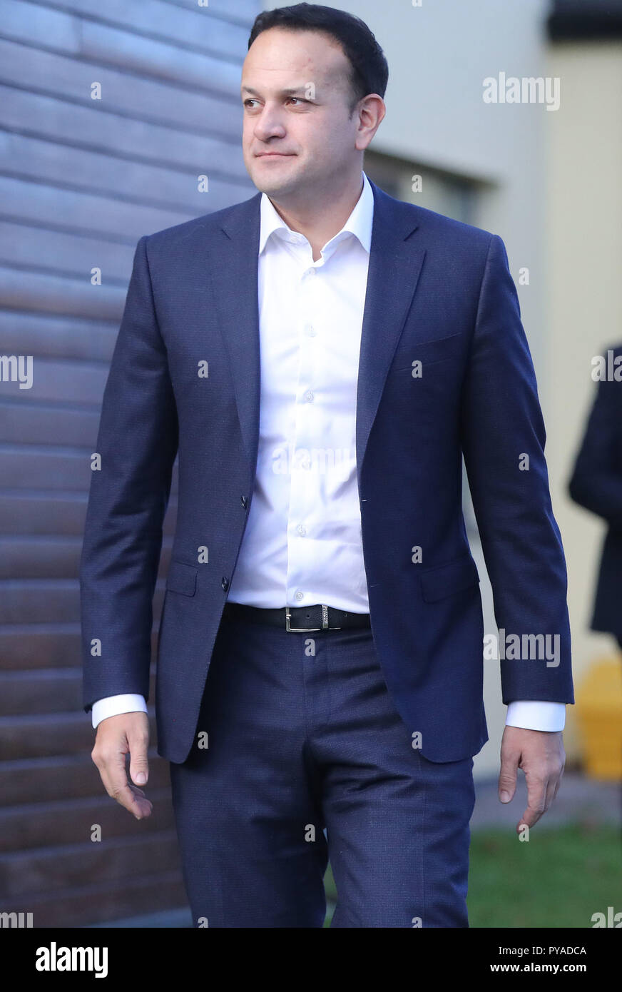 Taoiseach Leo Varadkar arrives to cast his vote in the Irish ...