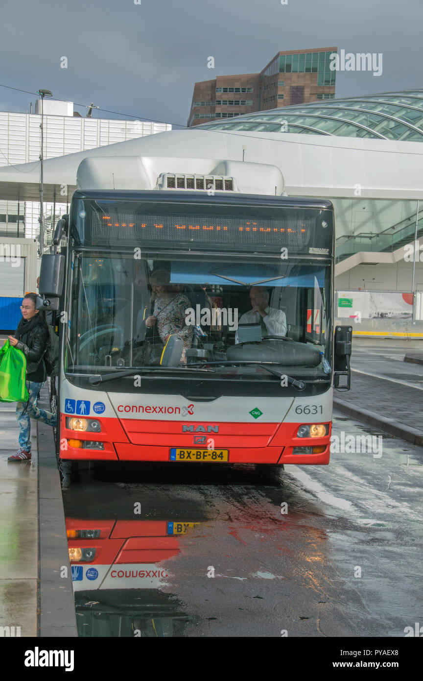Bus At The Bus Stop Central Station Den Haag The Netherlands 2018 Stock ...