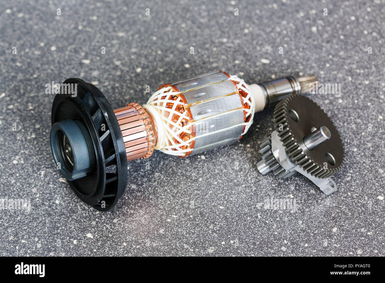 Electric motor rotor isolated on grey background Stock Photo - Alamy
