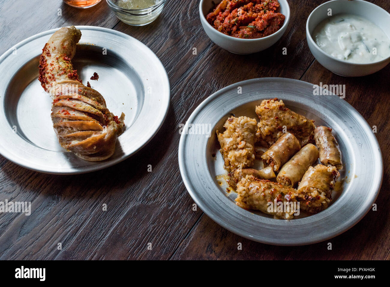 Turkish Food Minced Meat and Rice Stuffed Tripe Mumbar Dolma with ...