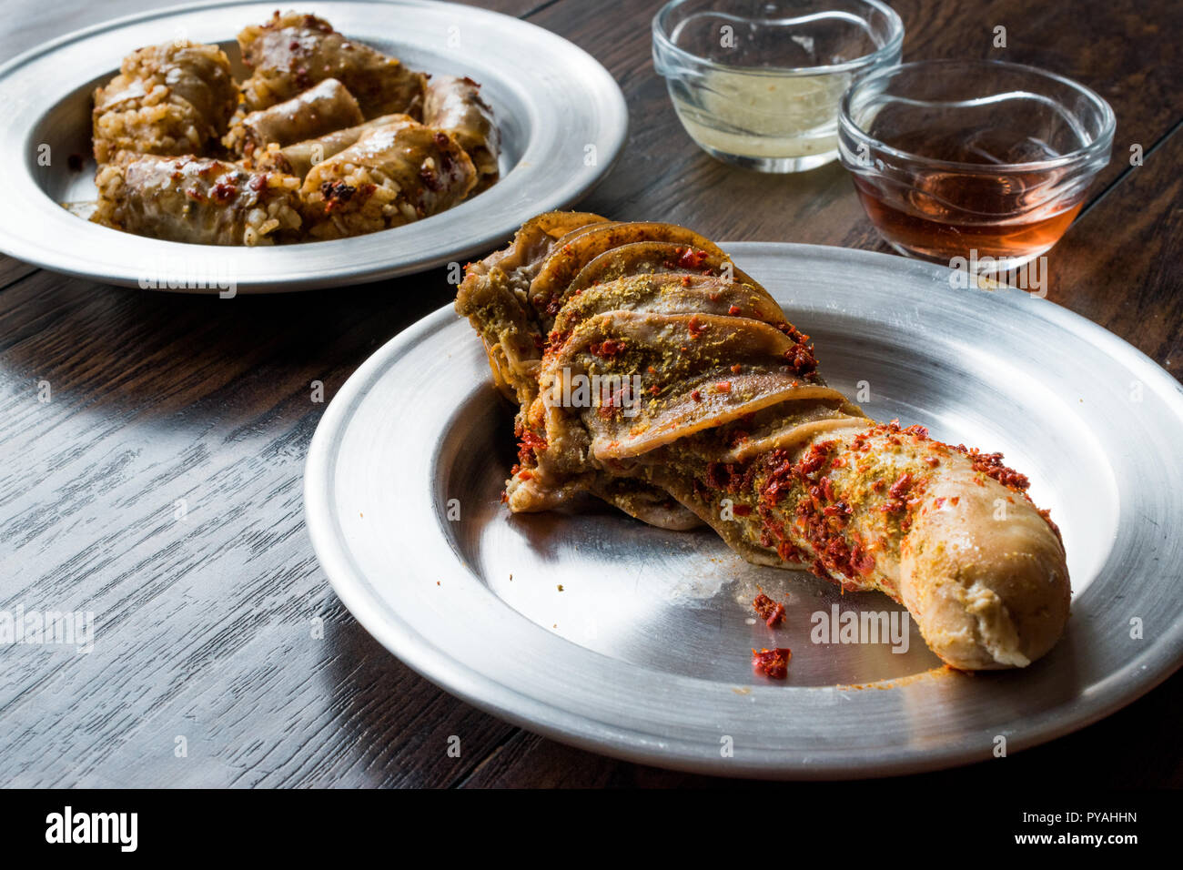 Turkish Food Minced Meat and Rice Stuffed Tripe Sirdan / Shirdan Dolma ...
