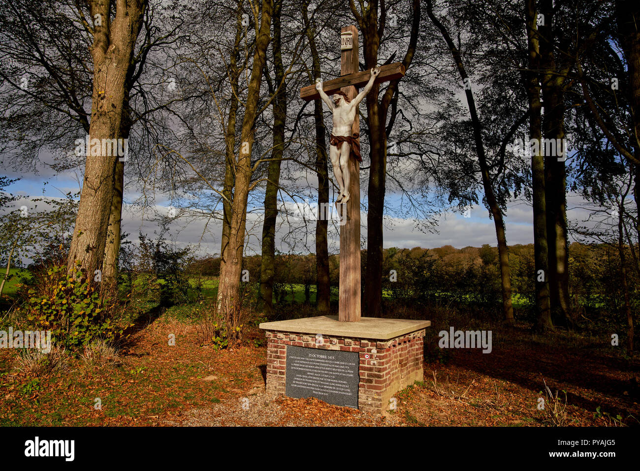 Calvary memorial marking one of the French grave pits on the ...
