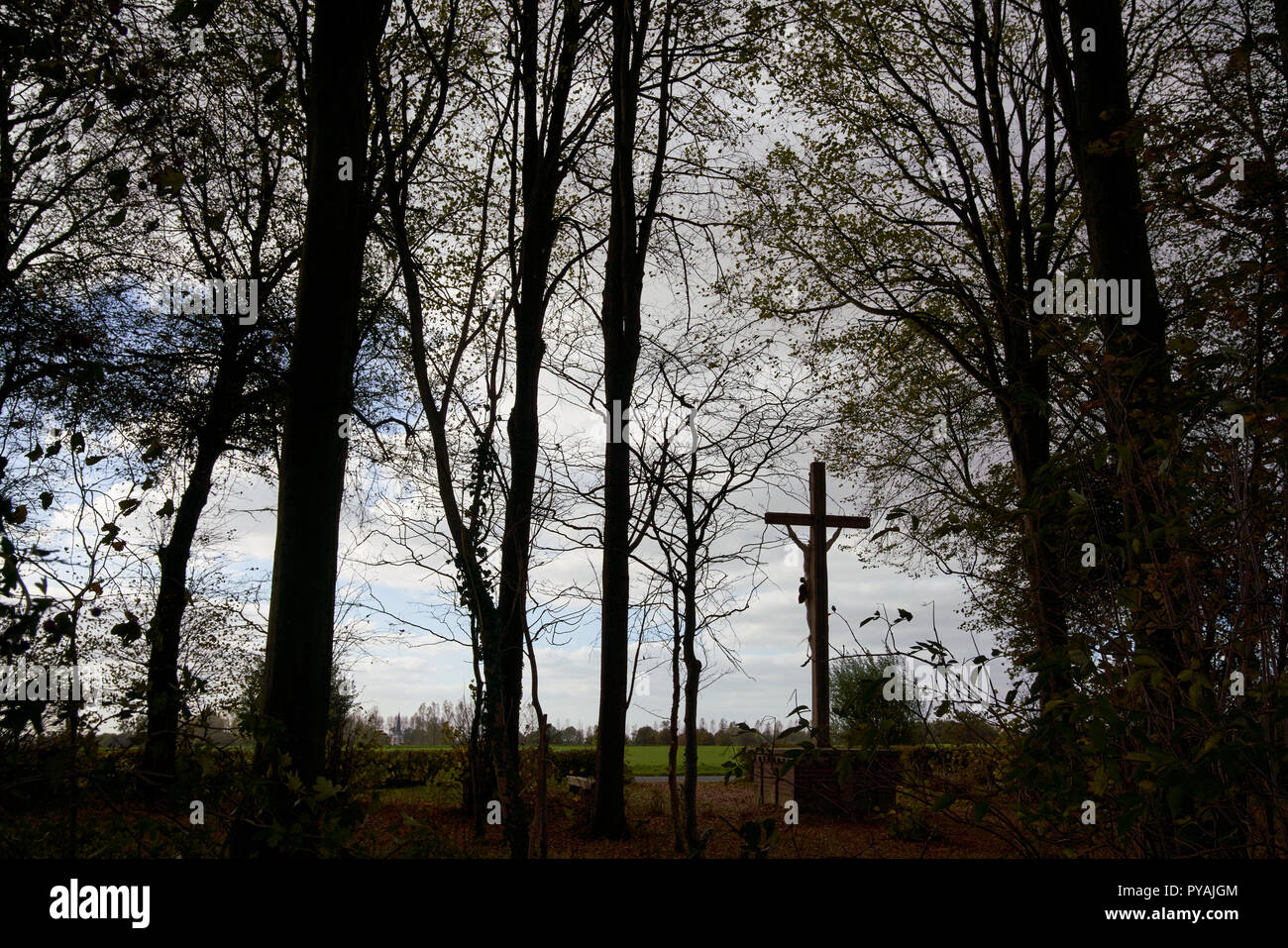 Calvary memorial marking one of the French grave pits on the ...