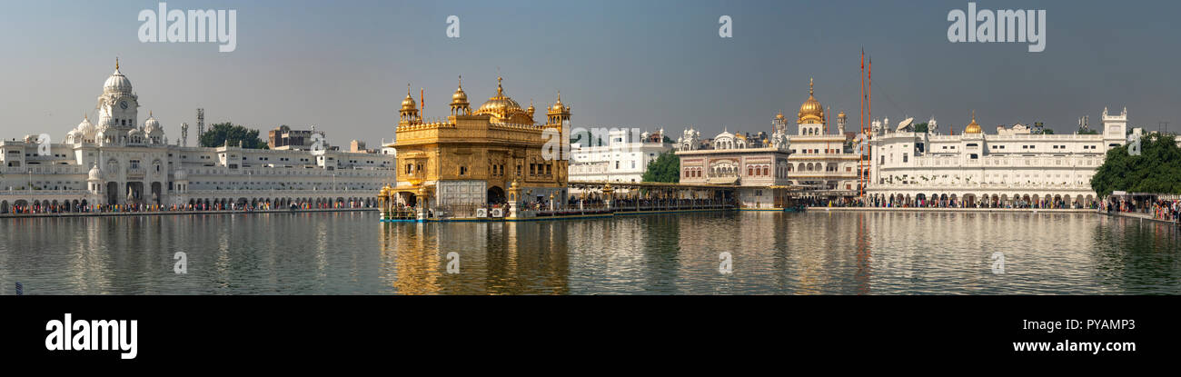 Golden Temple at Harmandir Sahib, Amritsar Panorama, Punjab, India ...