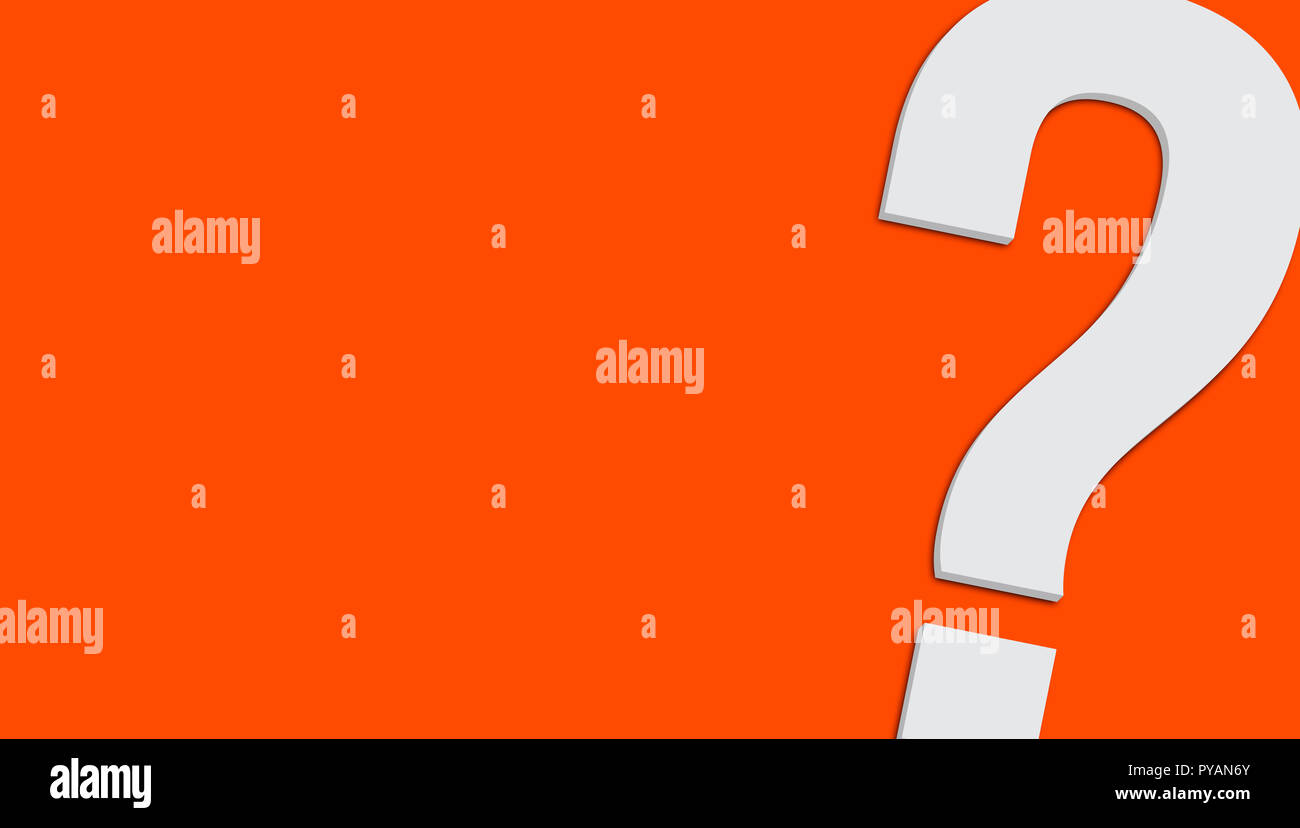 Question mark symbol in minimalist white grey color 3D isolated on ...