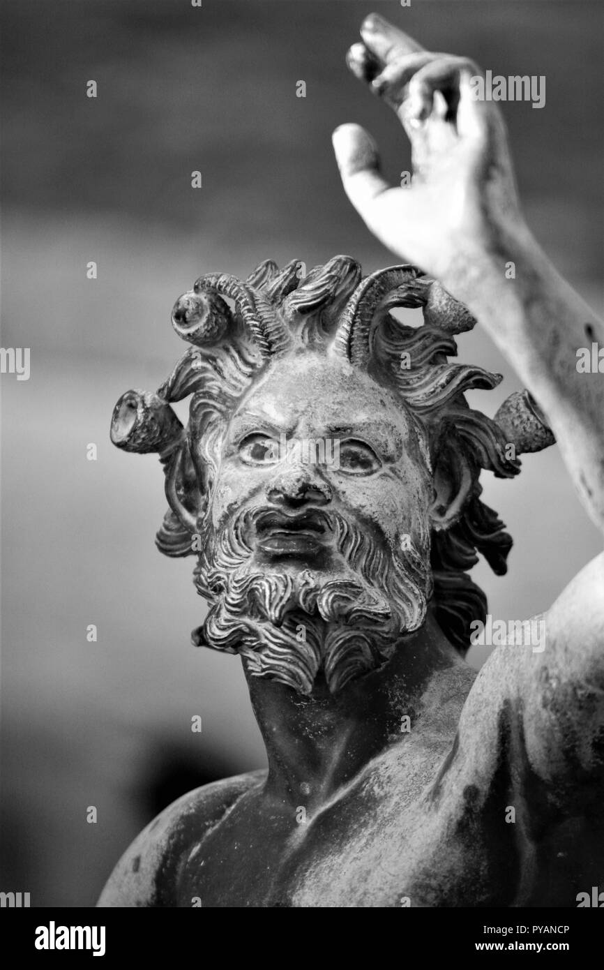 The pan statue Black and White Stock Photos & Images - Alamy