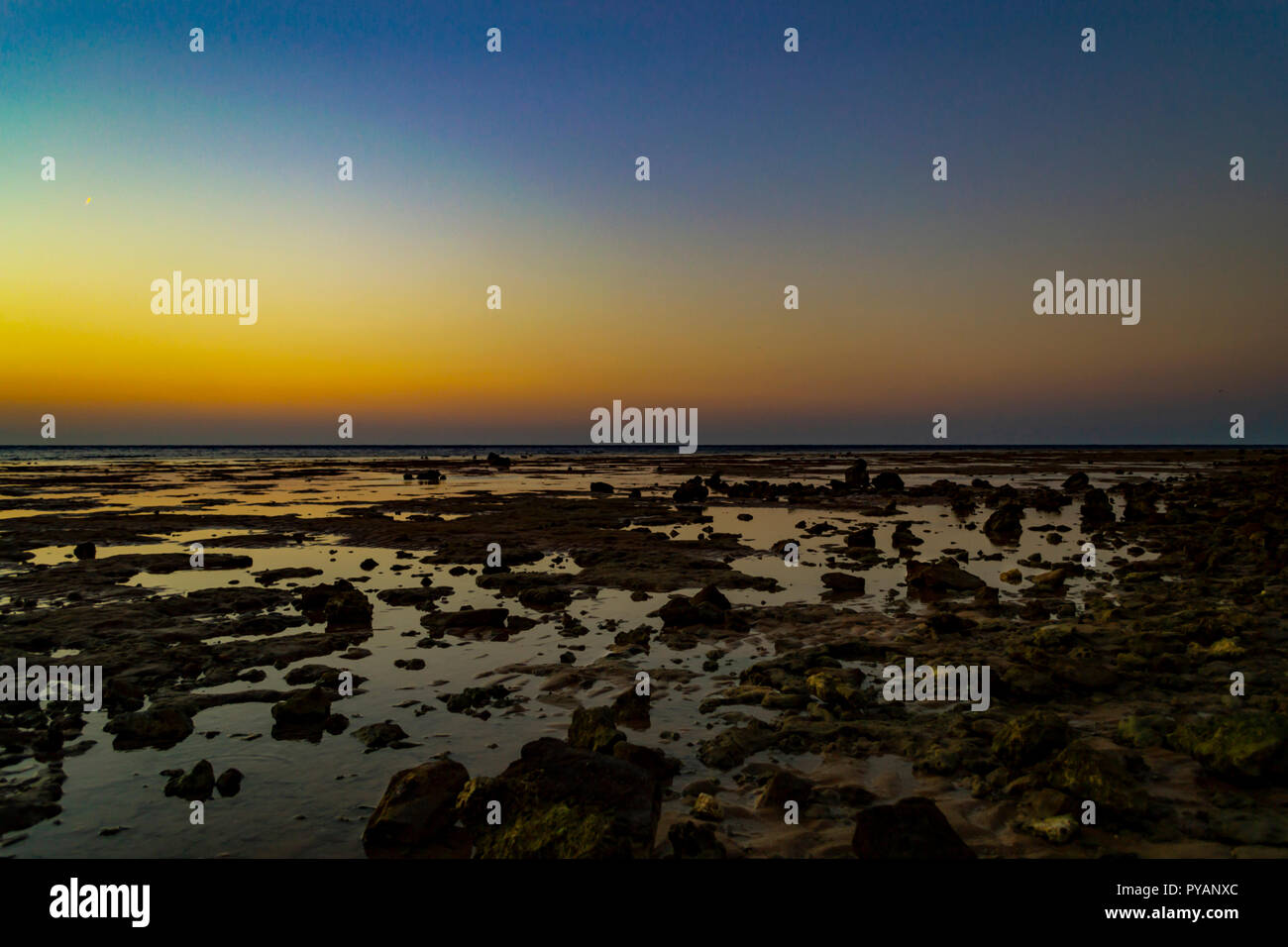 Beautiful tropical seascape. Sunset on Red Sea. Egypt Stock Photo - Alamy