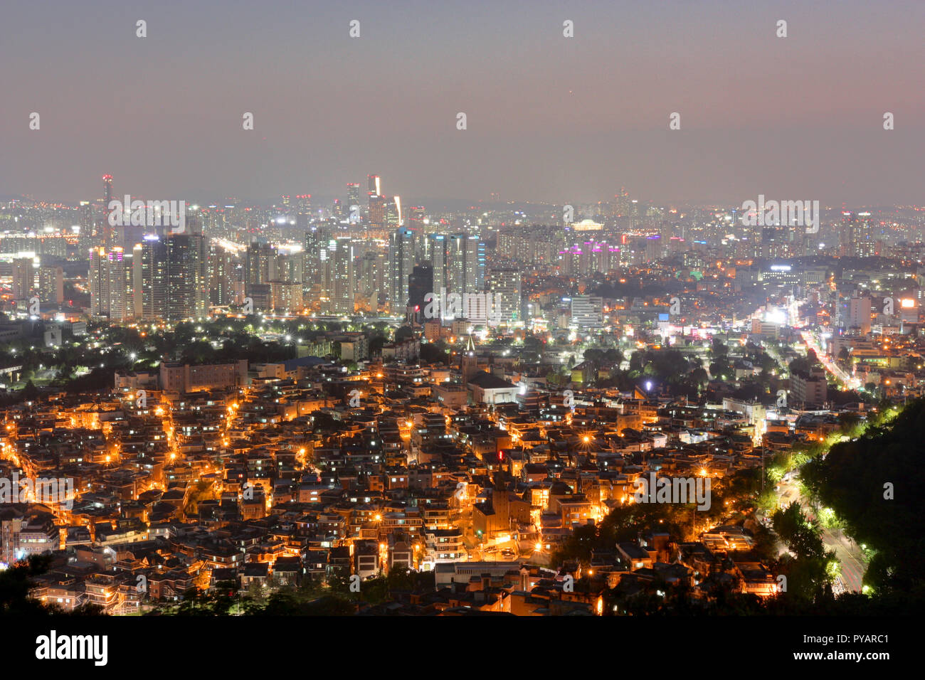 Seoul at night in Korea Stock Photo - Alamy