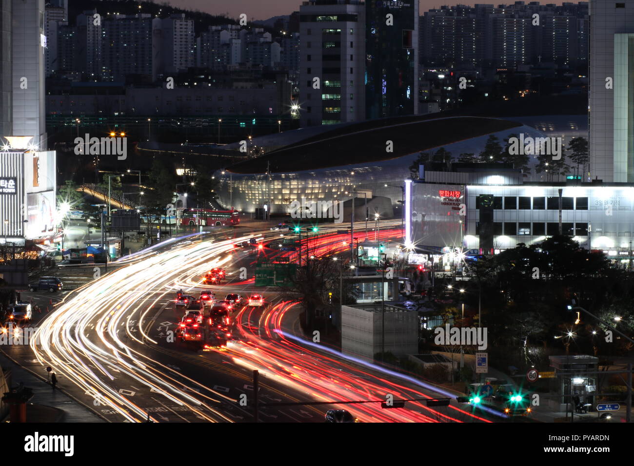Seoul at night in Korea Stock Photo - Alamy
