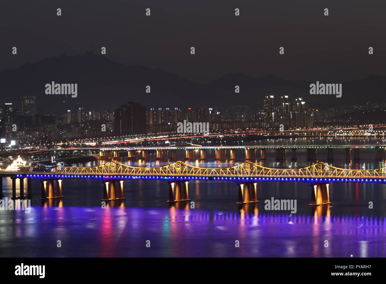 Seoul at night in Korea Stock Photo - Alamy