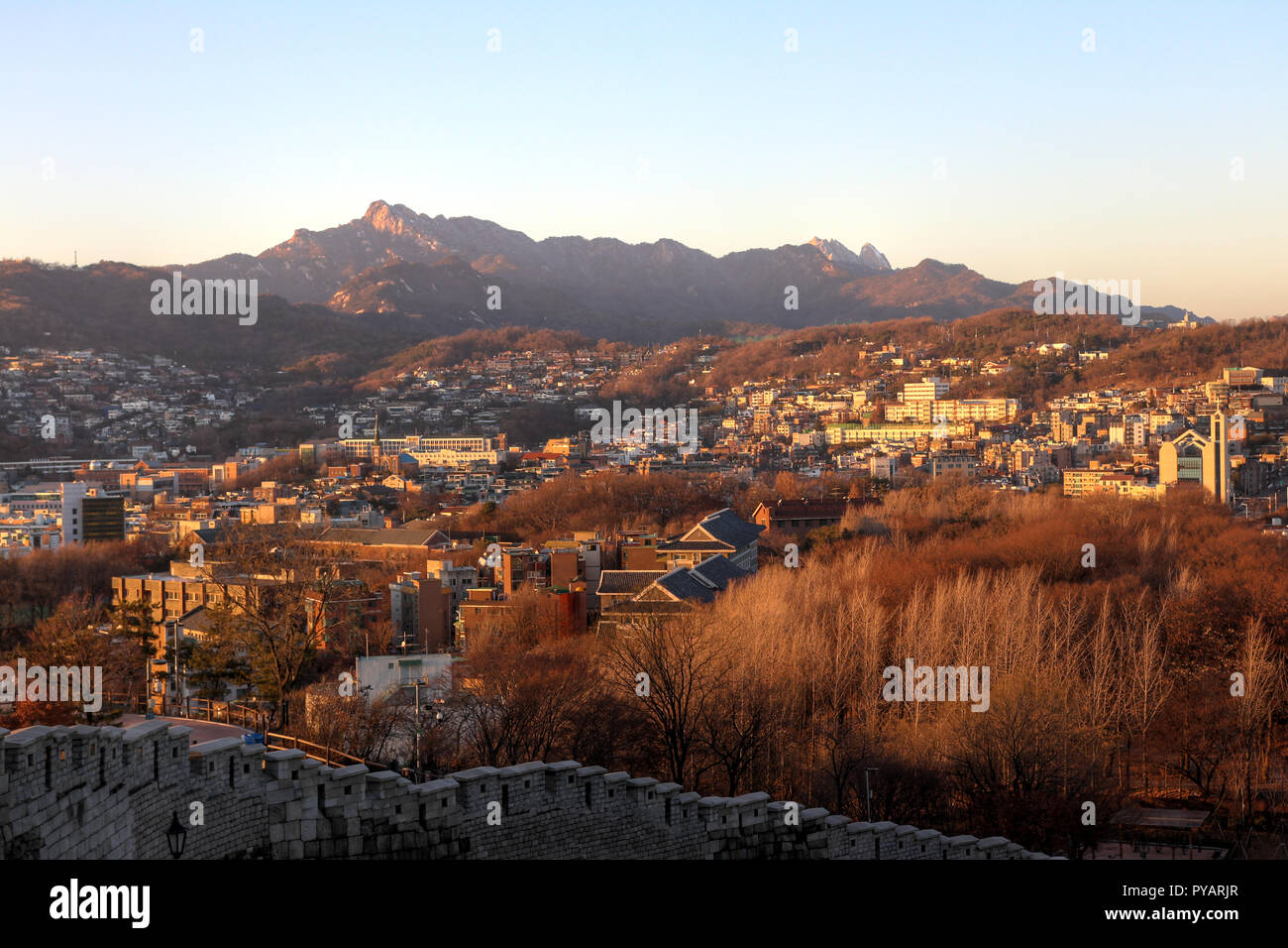 Sunset from Naksan in Seoul, South Korea Stock Photo - Alamy