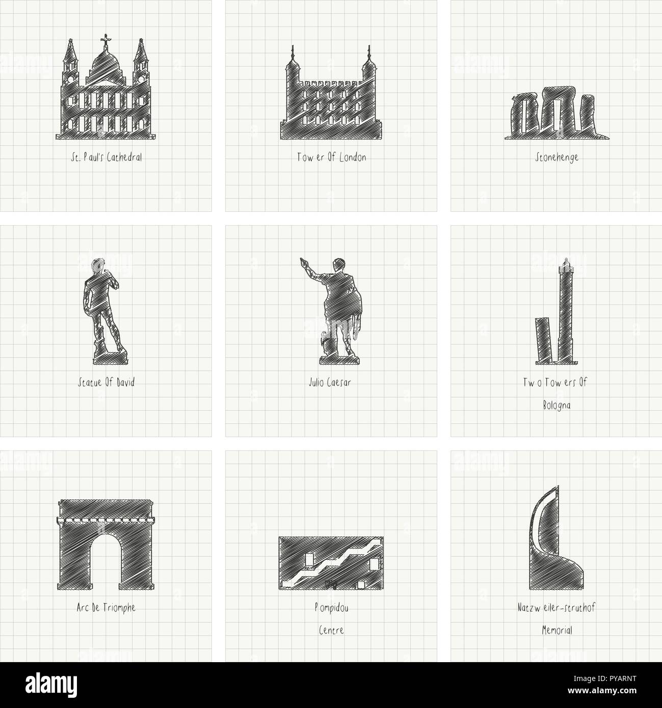 World famous landmarks design vector Stock Vector Image & Art - Alamy