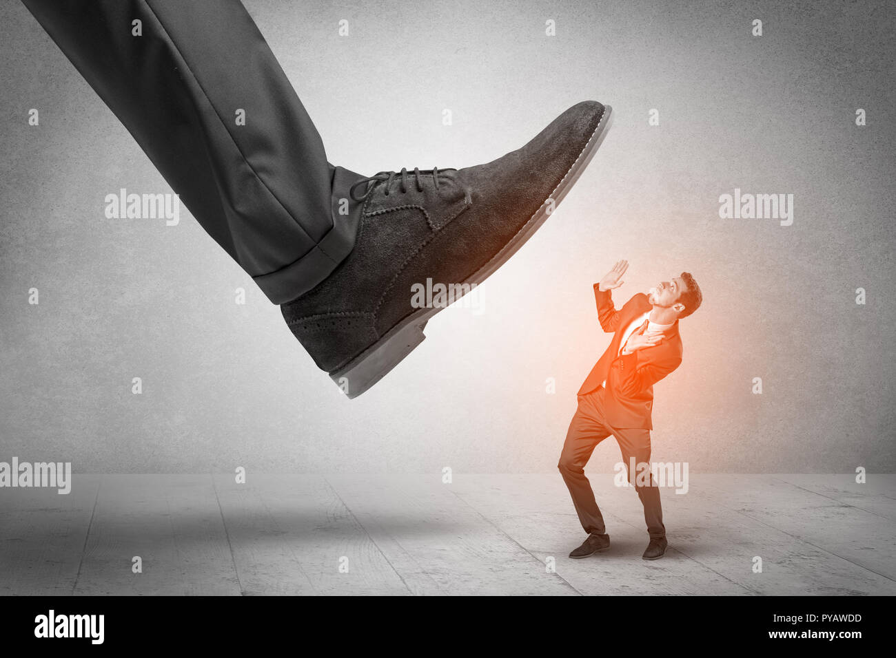 Large formal shoe stepping down young small entrant man Stock Photo - Alamy