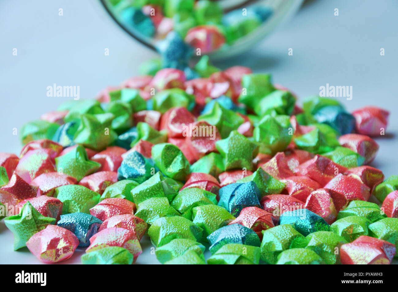 color star paper on white background Stock Photo - Alamy