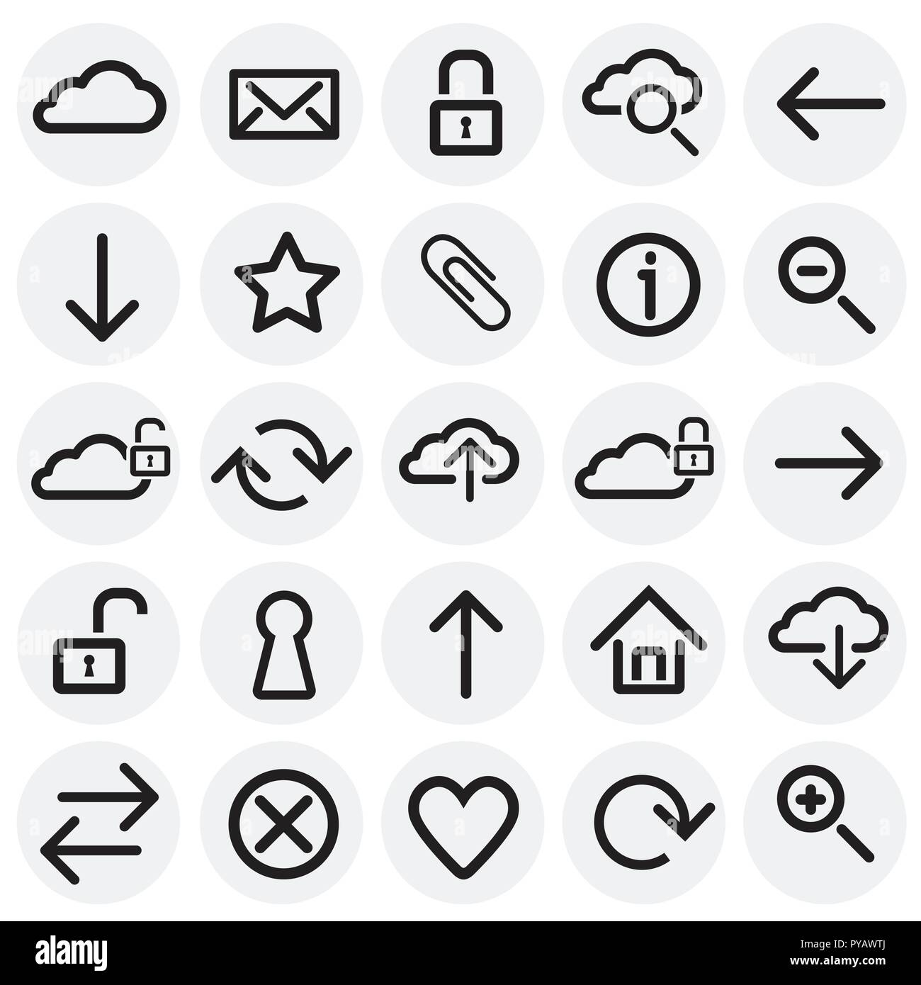 Web developer basic set on circles white background Stock Vector Image ...