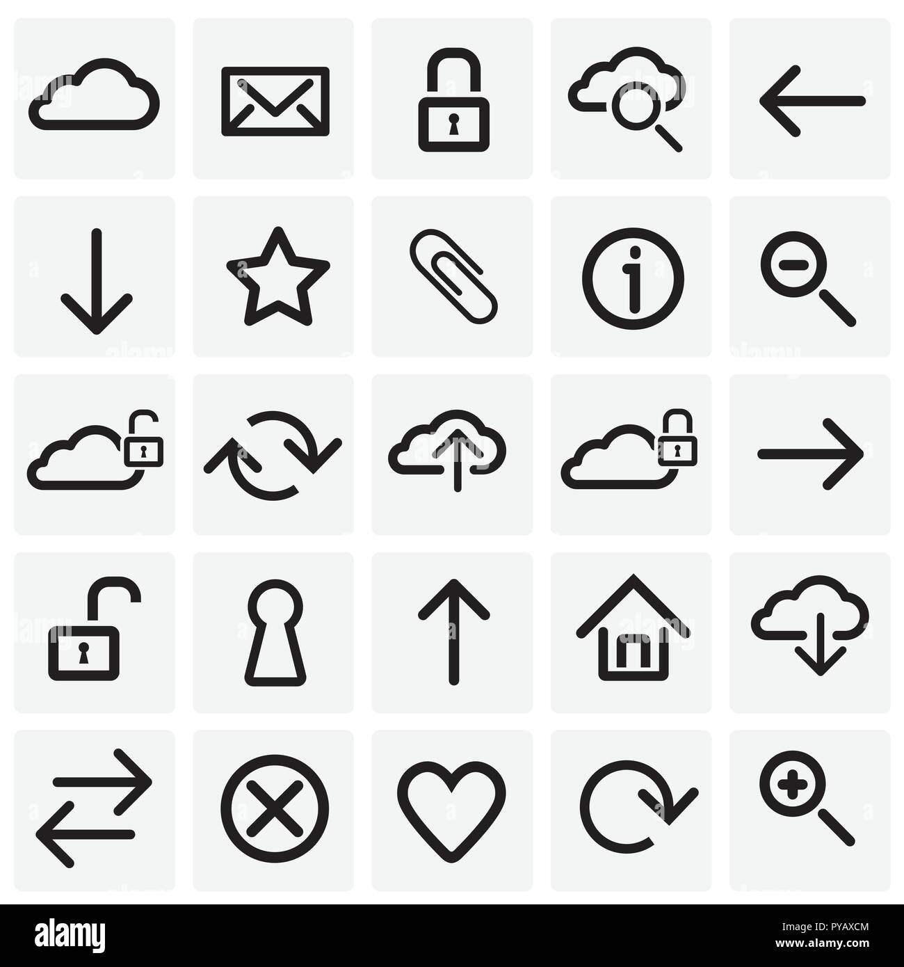 Web developer basic set on squares white background Stock Vector Image ...